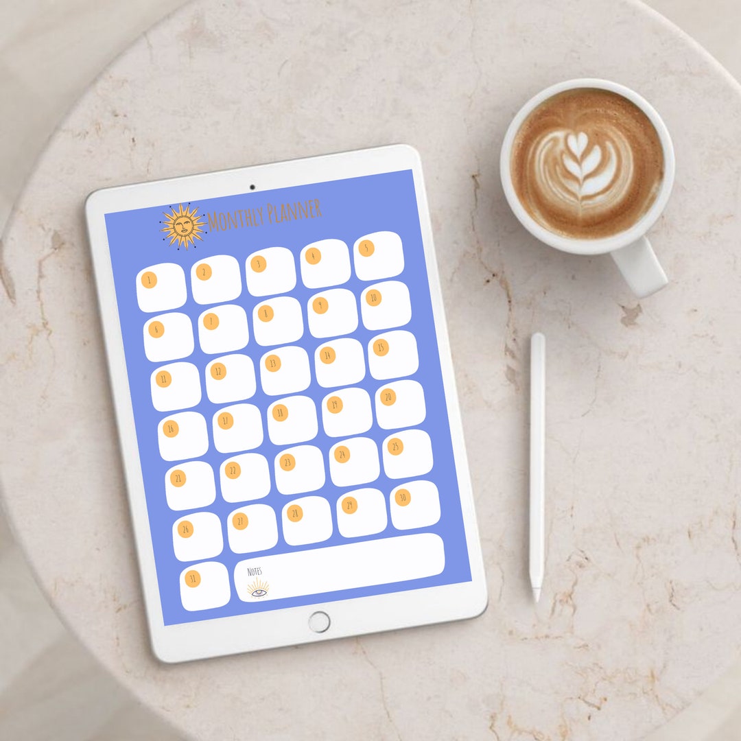 Celestial Inspired Monthly Planner Celestial the Evil Eye - Etsy