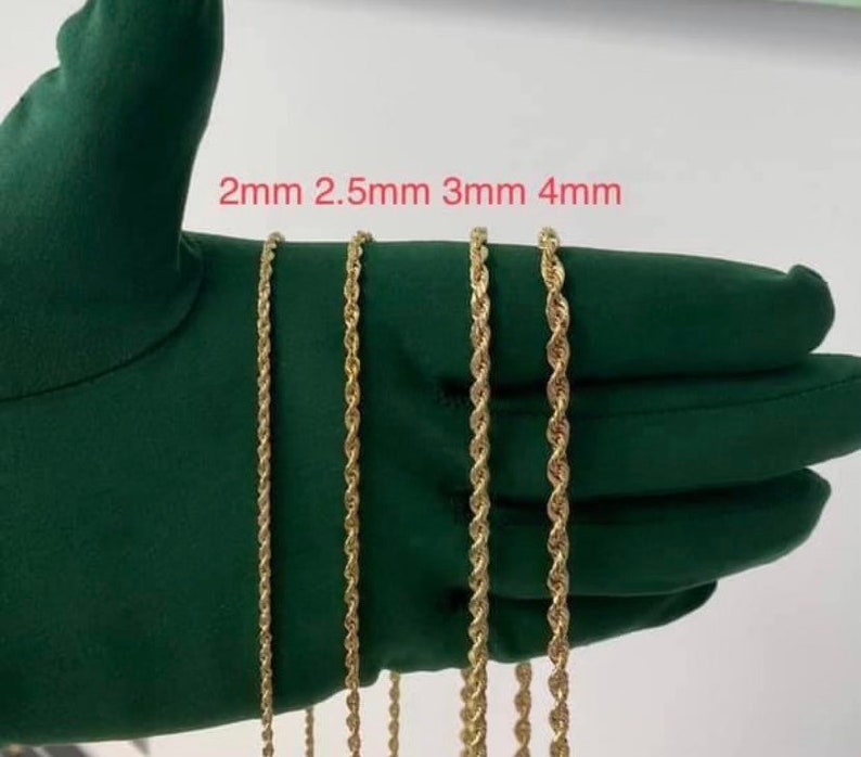 10k Solid Gold Rope Chain Necklace Genuine 10k Gold Chain - Etsy