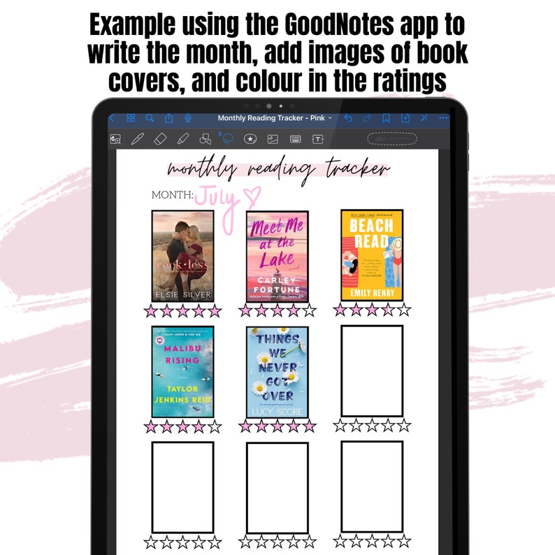 Monthly Reading Tracker - Digital File. Downloadable PDF. Book Tracker ...
