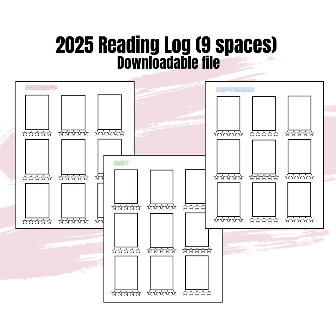 Full Year Reading Tracker Log, January-december Digital File ...