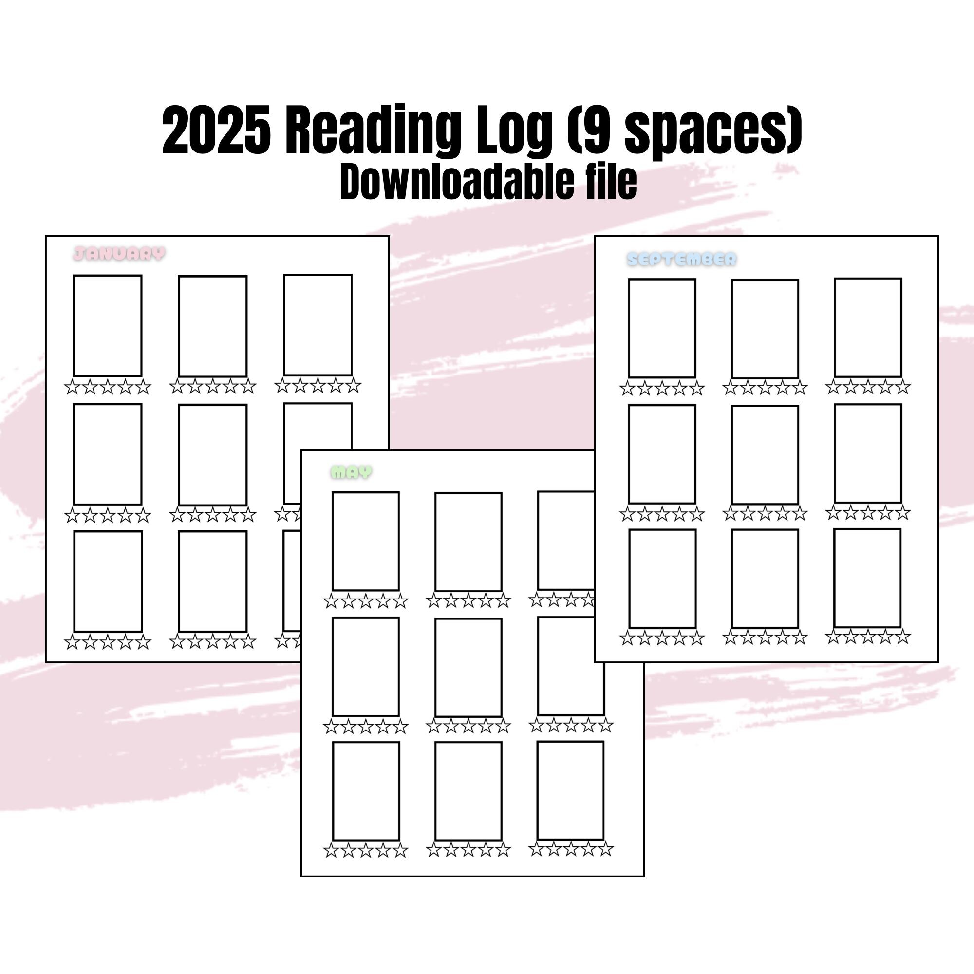Full Year Reading Tracker Log, January-december Digital File ...