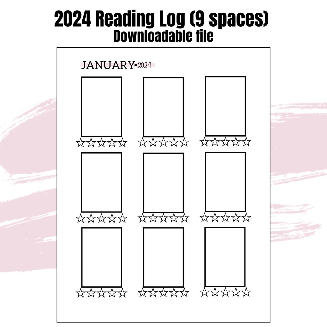 2024 Full Year Reading Tracker Log, January-december Digital File ...