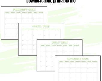 12-month Calendar 2025 - Digital File. Monthly Planner Template January ...
