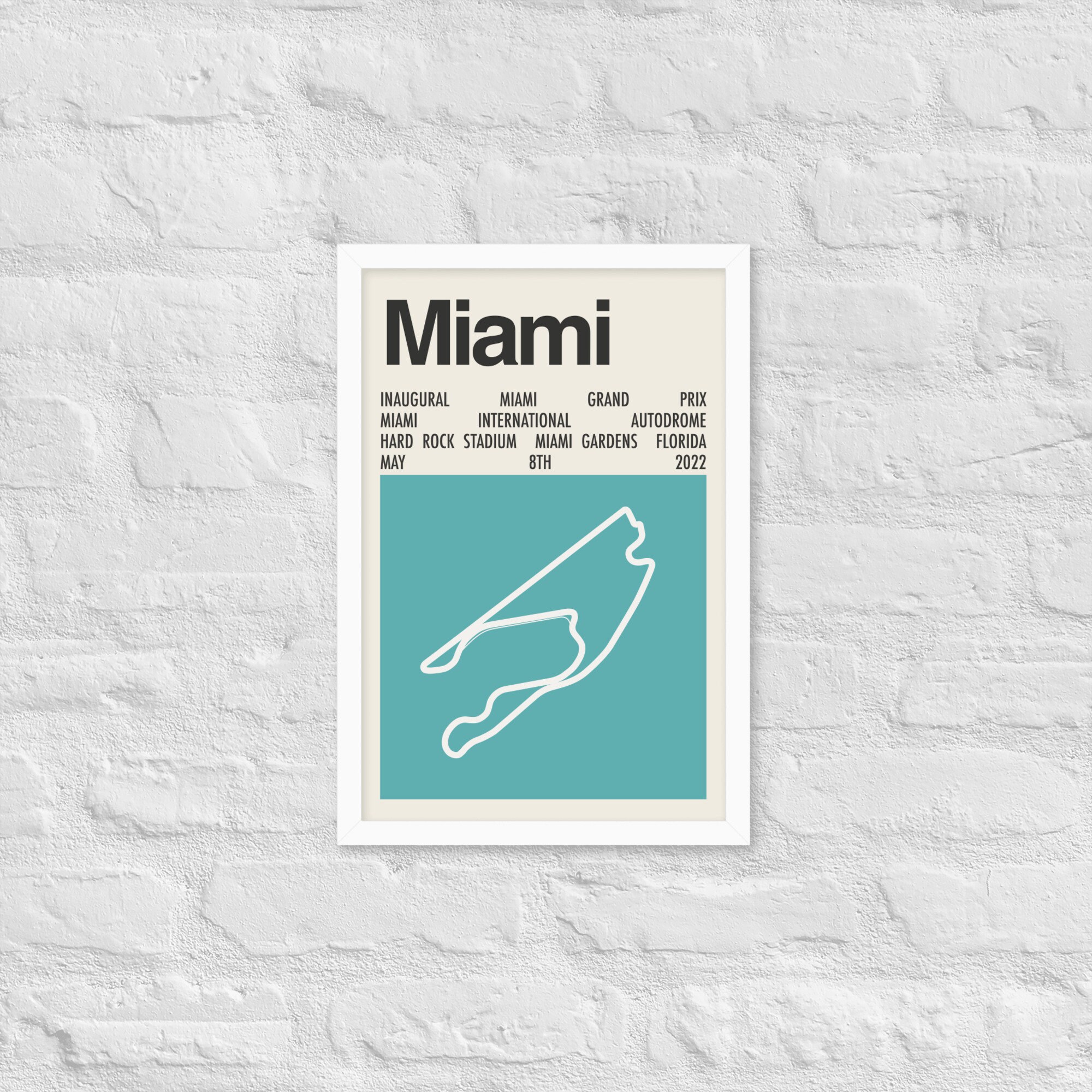2022 Miami Grand Prix Print | Formula 1 Art | F1 Track Circuit Outline ...