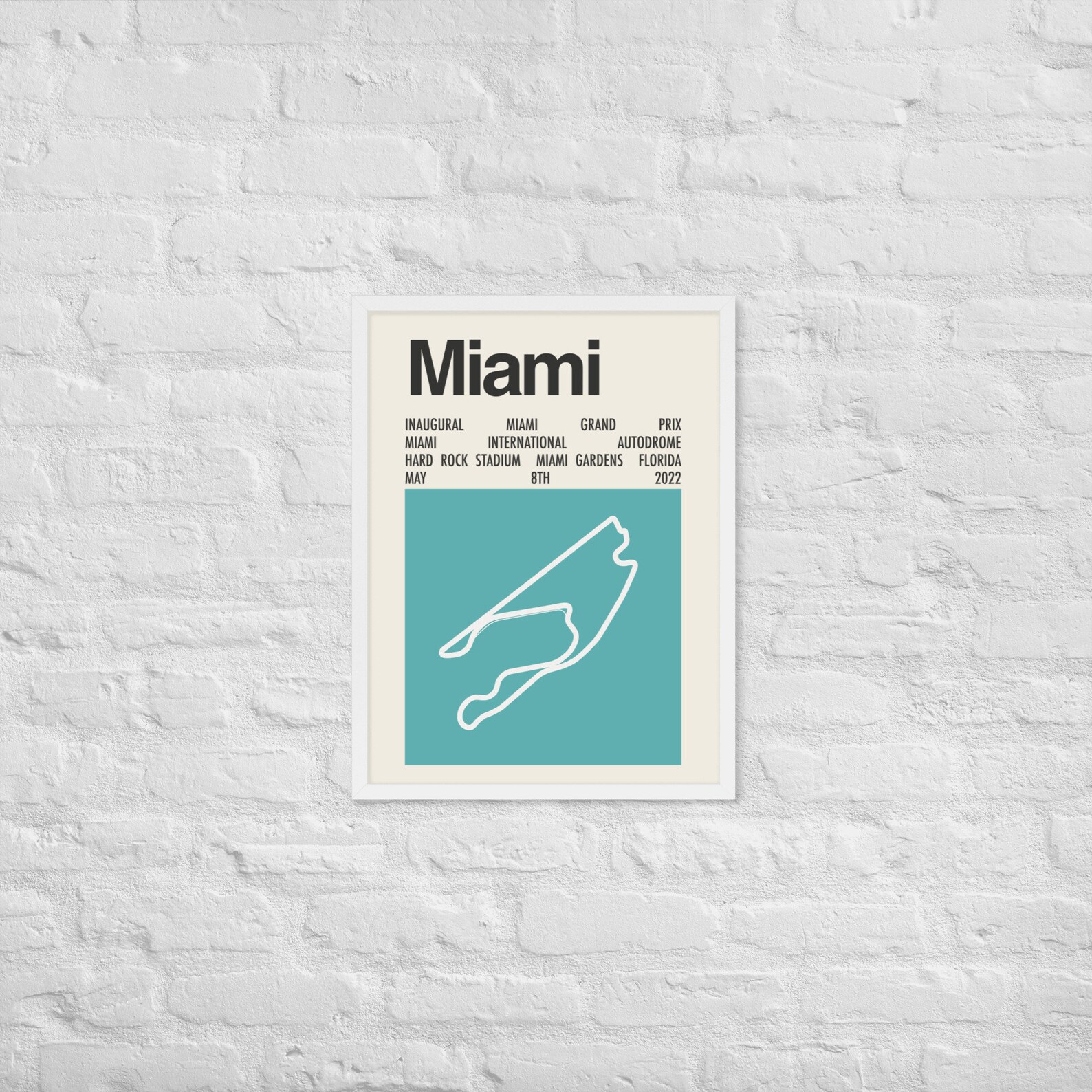 2022 Miami Grand Prix Print | Formula 1 Art | F1 Track Circuit Outline ...
