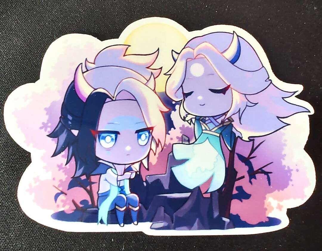Spirit Blossom Aphelios and Alune | Lol Inspired Stickers - Etsy