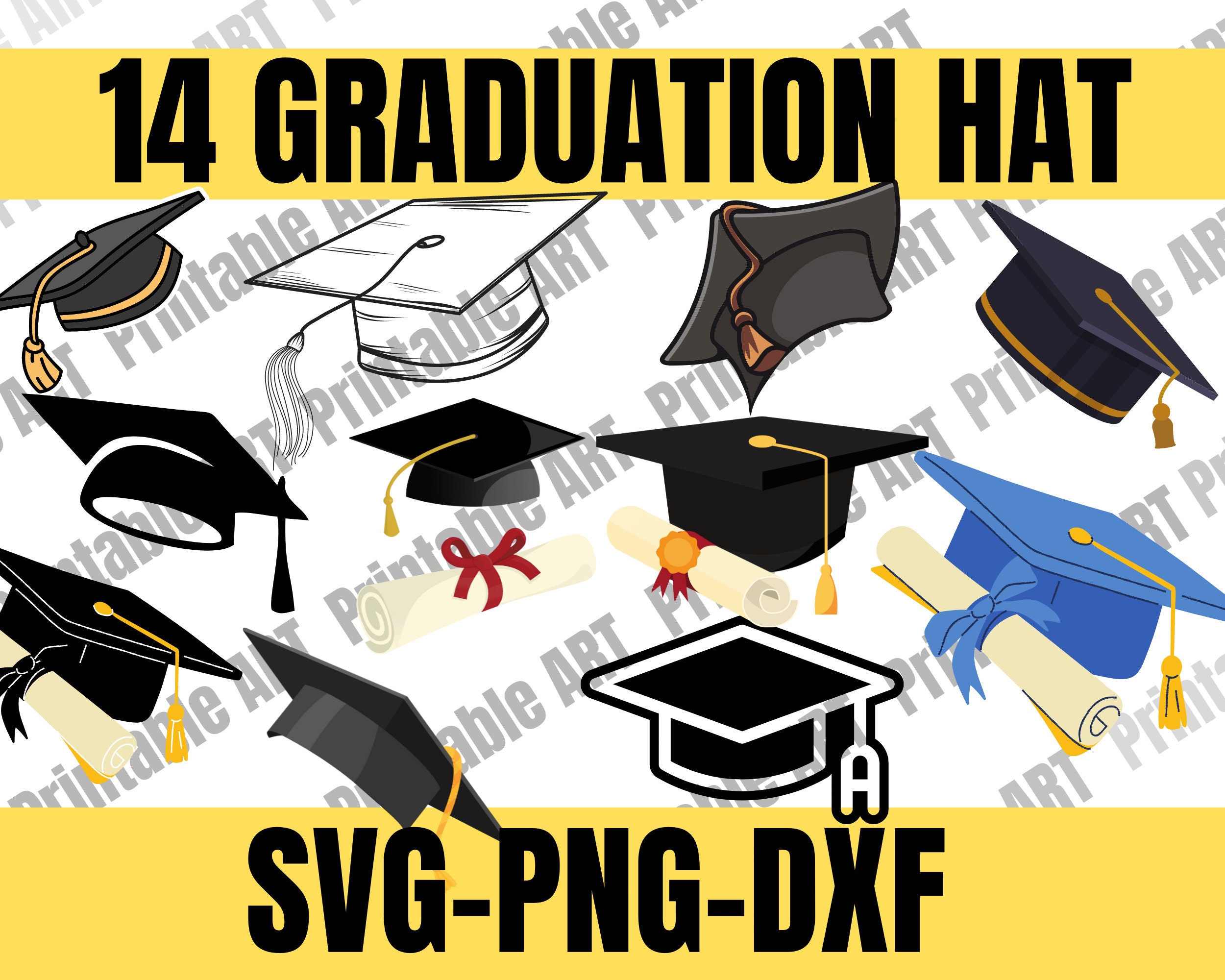 Graduation Hat SVG PNG DXF, Graduation Hat Svg, High School and College ...