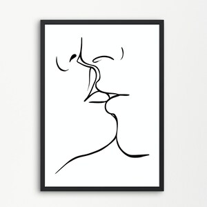 Couple One Line Art Drawing, Couple Sketch, Custom Print, Couple Print ...