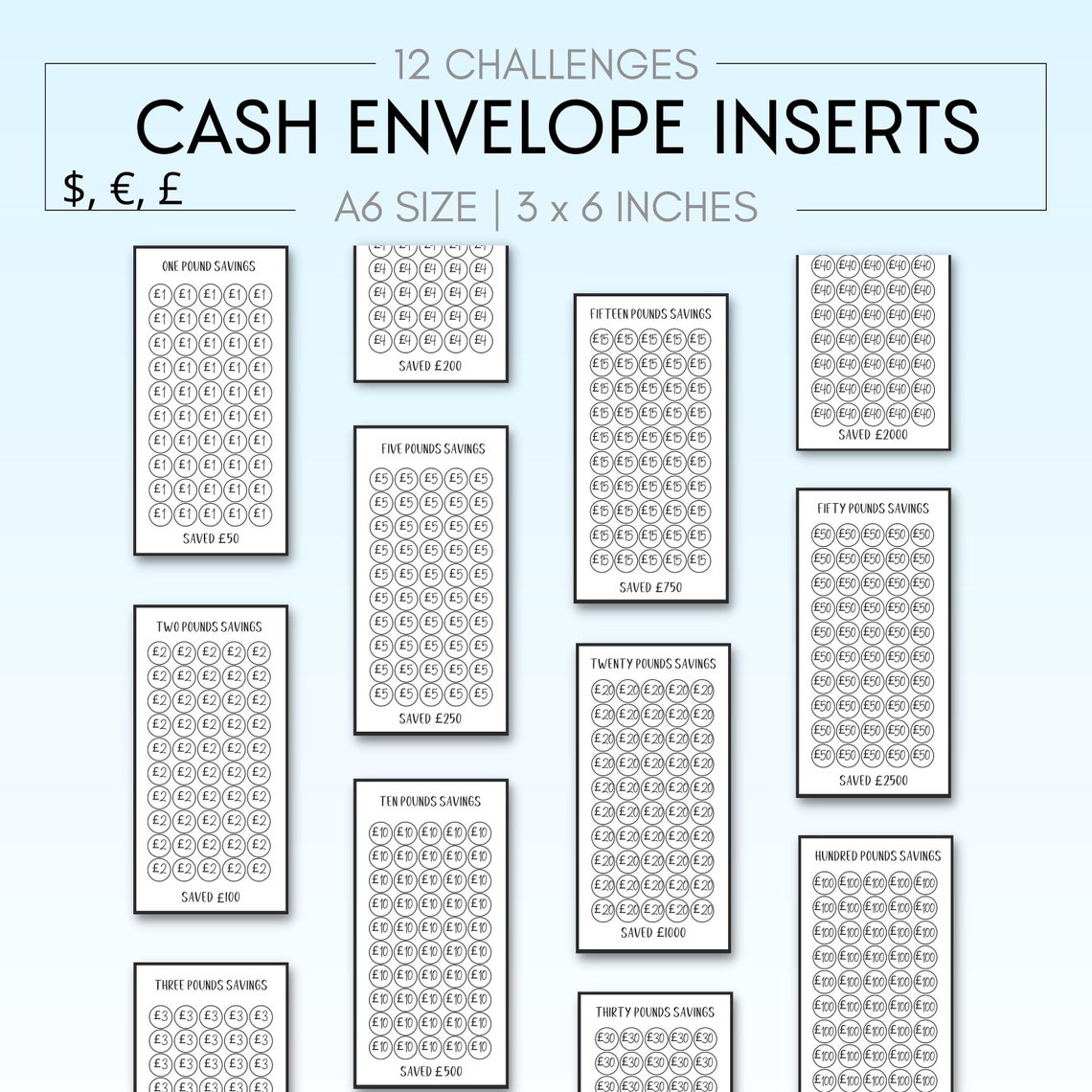 Printable Savings Challenge Bundle A6 Savings Challenge Cash Budget ...
