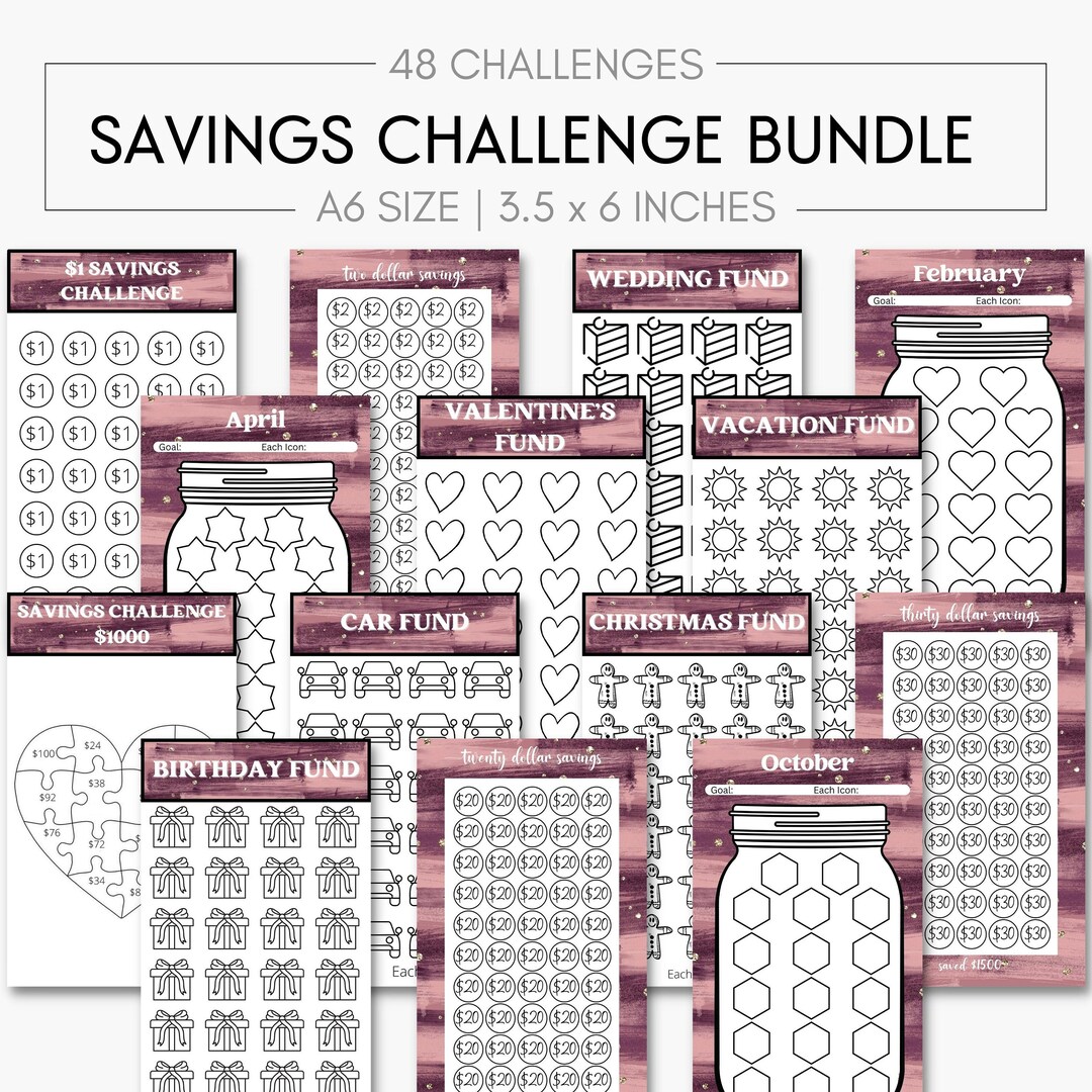 Printable A6 Savings Challenge A6 Money Challenge A6 Saving Funds ...