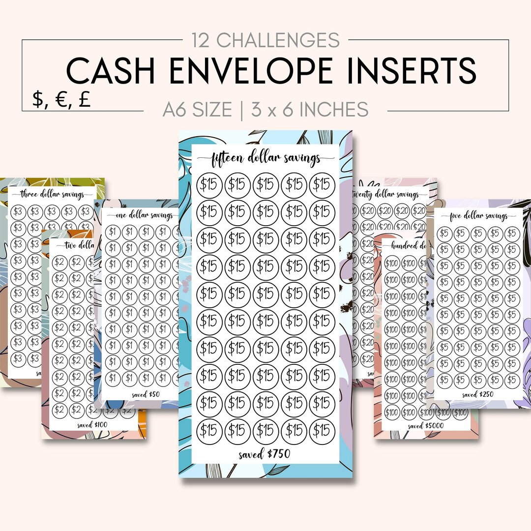 12 Printable A6 Savings Challenge A6 Money Challenge A6 Budget Binder ...