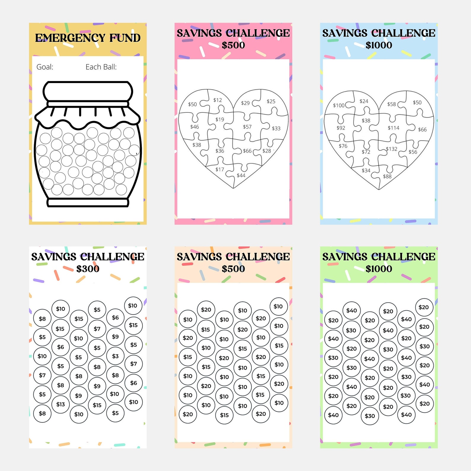 Printable A6 Savings Challenge A6 Savings Fund A6 Savings Tracker ...