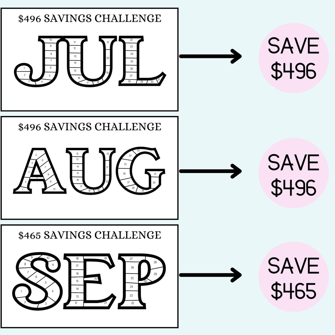 13 Printable A6 Savings Challenge Bundle, Monthly Savings Cash Envelope ...