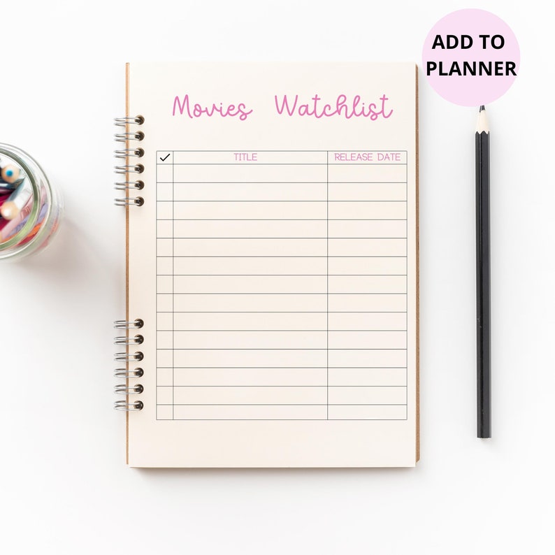 Printable Movie Tracker Film Watch List Movie Reviews Movie Log for ...