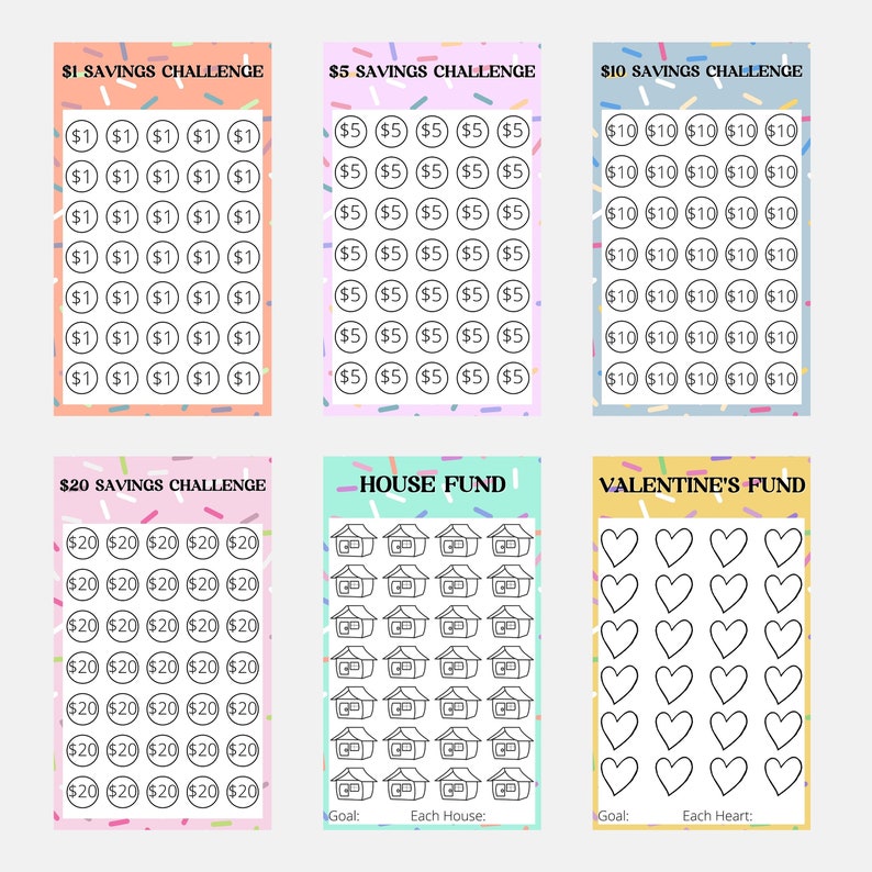 Printable A6 Savings Challenge A6 Savings Fund A6 Savings Tracker ...