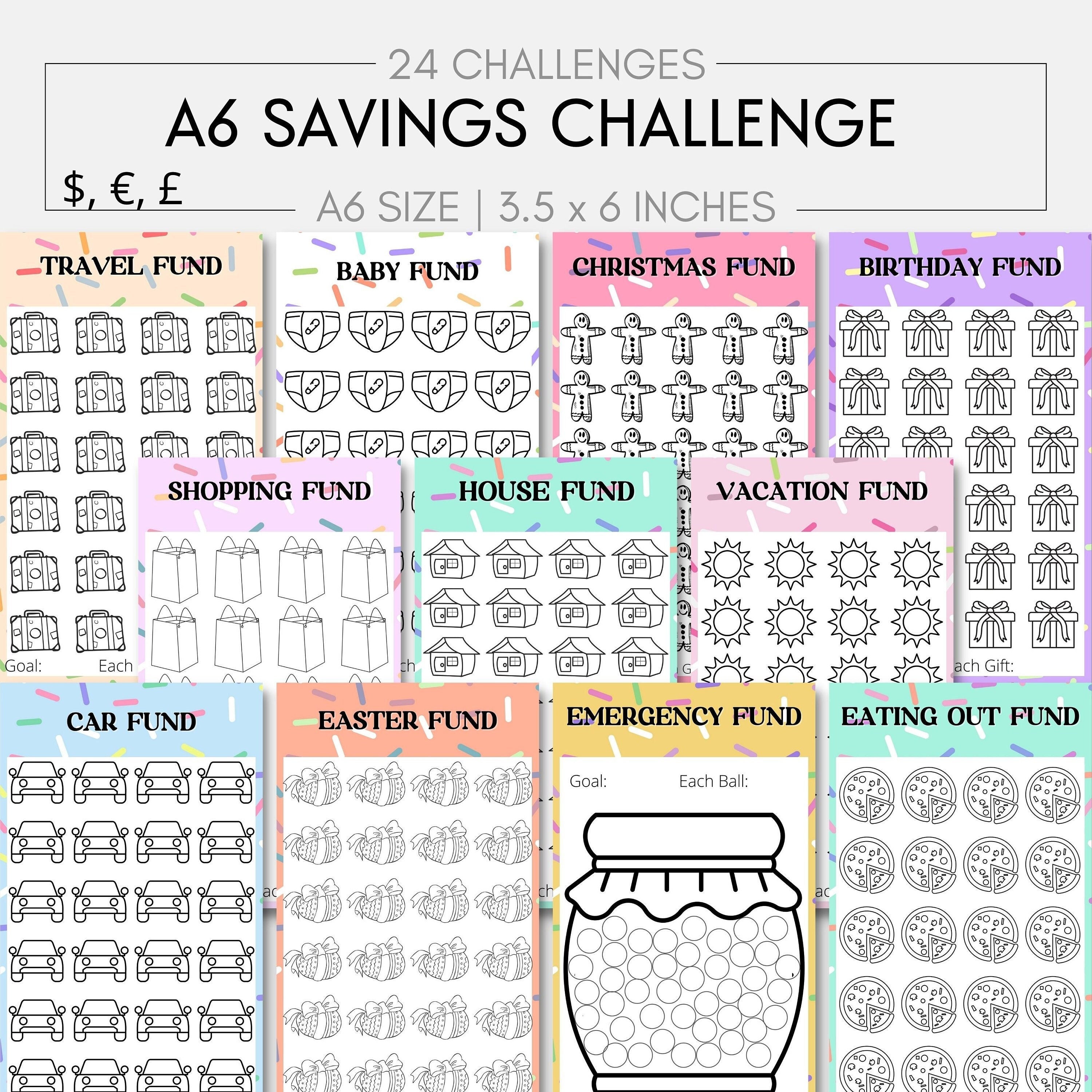 Printable A6 Savings Challenge A6 Savings Fund A6 Savings Tracker ...