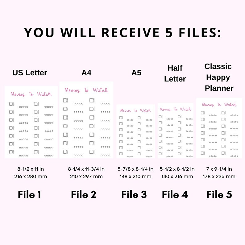 Printable Movie Tracker Film Watch List Movie Reviews Movie Log for ...