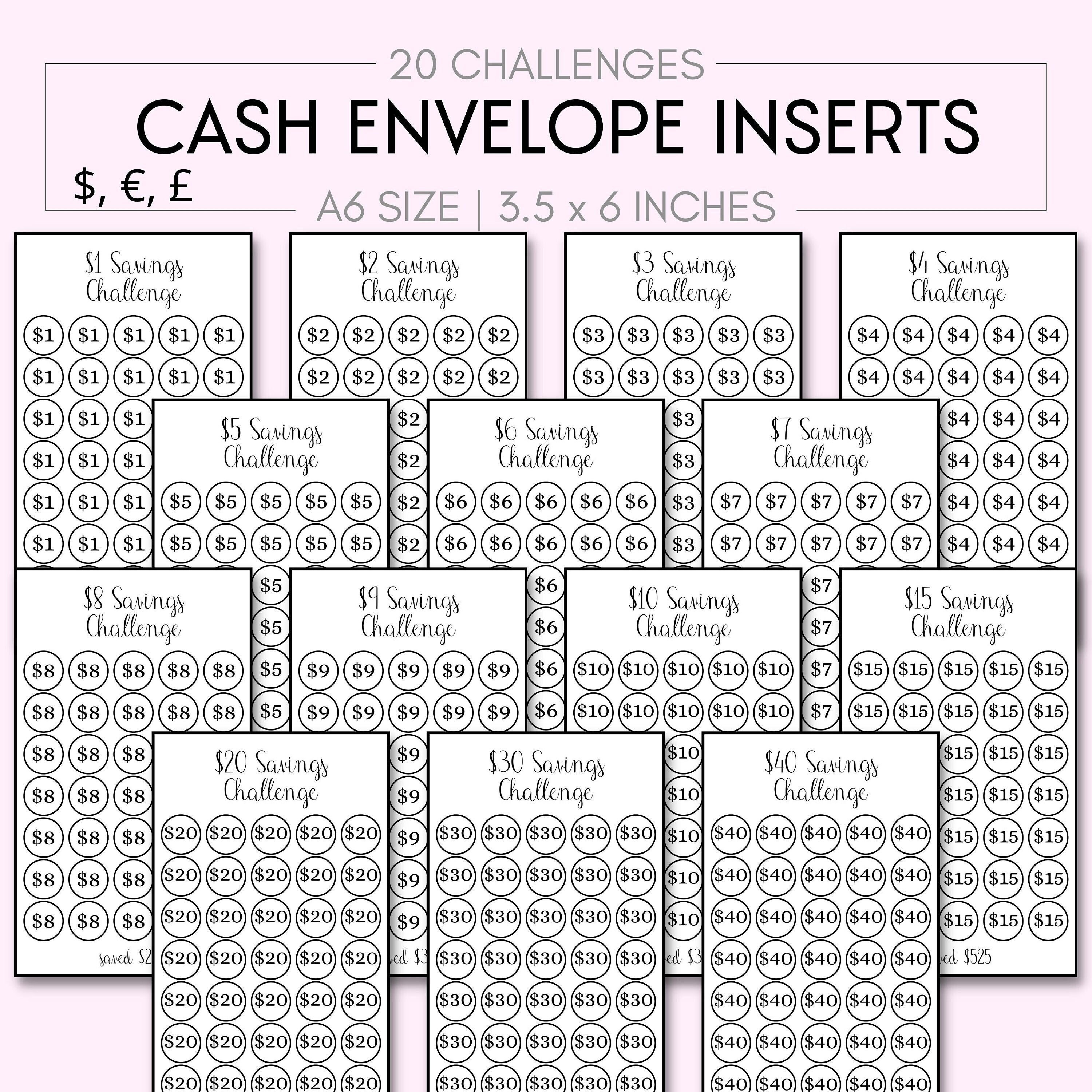 20 Printable Savings Challenge A6 Saving Tracker Cash Stuffing A6 Money ...
