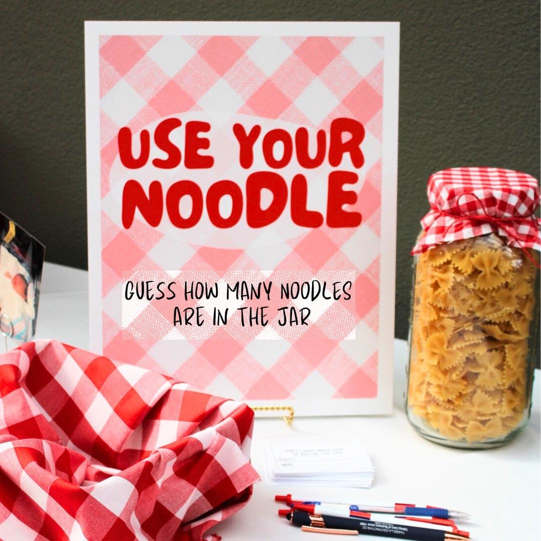 Use Your Noodle Printable Guessing Game, Baby Shower Guessing Game ...