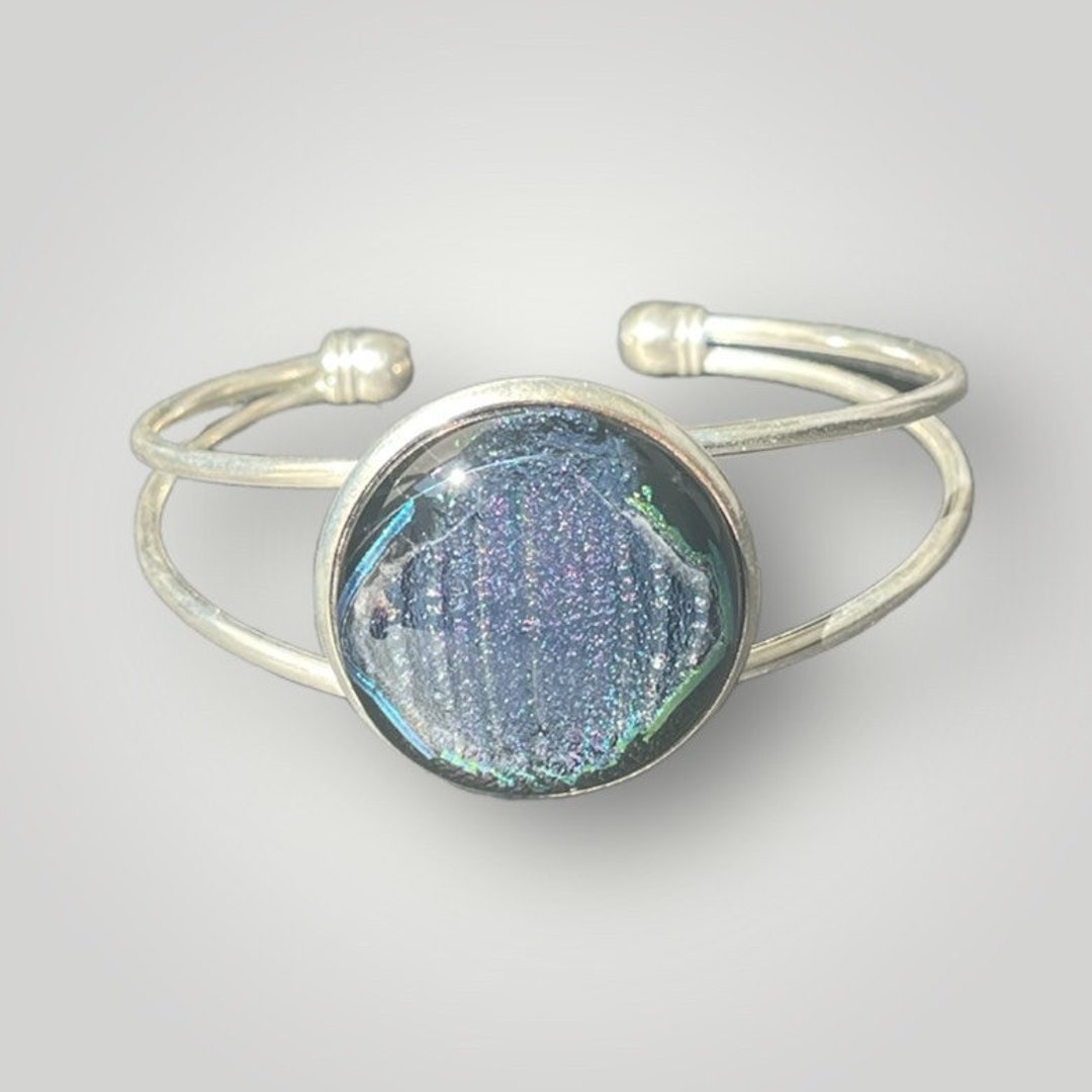Fused Dichroic Glass Cuff Bracelet - Etsy