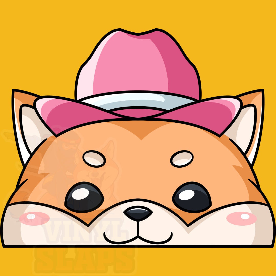 Shiba Inu Kawaii Party Hat Peeker Decal - Etsy