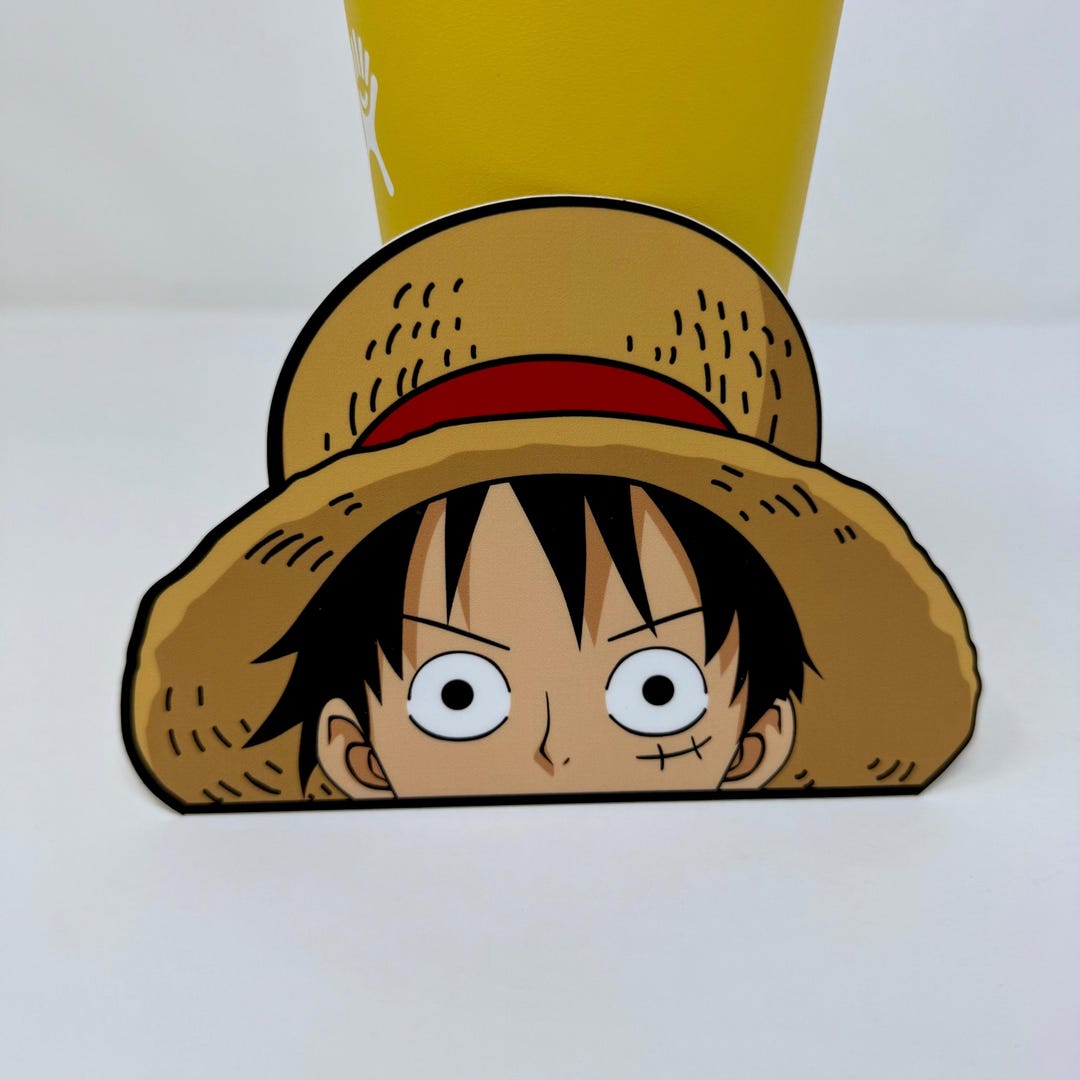 Luffy Straw Hat Peeker Sticker | One Piece Anime Vinyl Decal - Etsy