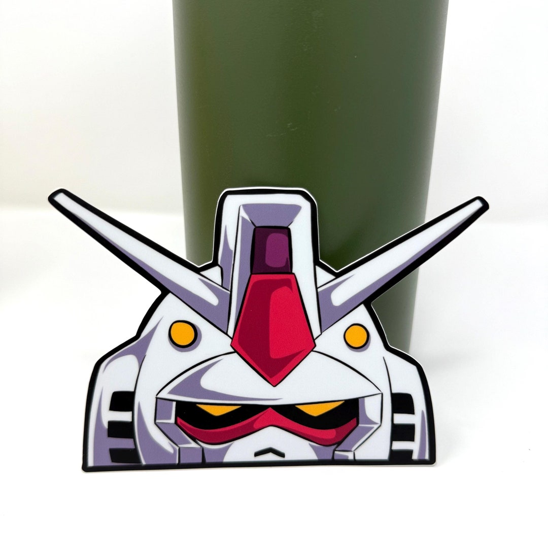 Mech Robot Pilot Peeking Decal – Retro Sci-fi War Drama Anime Stickers ...