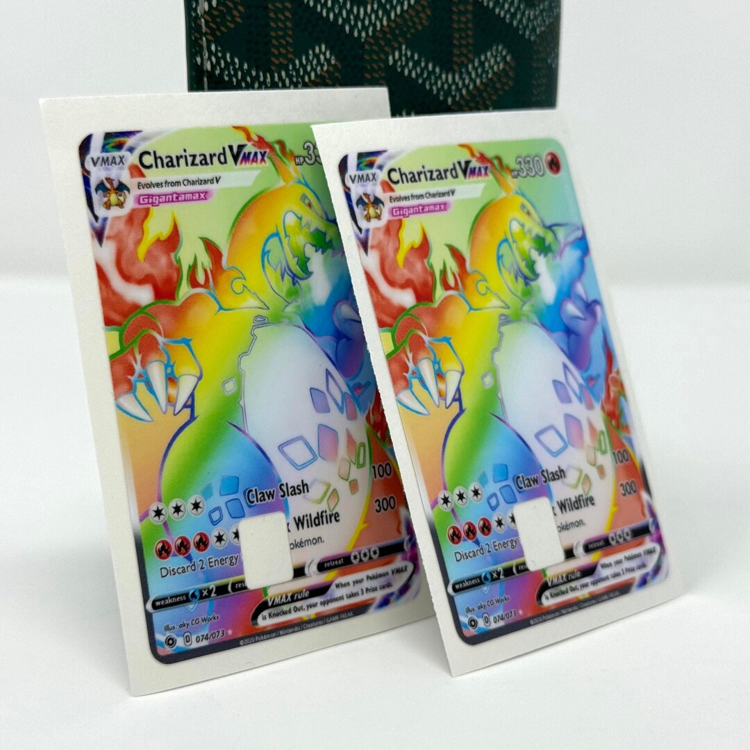 Charizard VMAX Rainbow Rare Credit Card Sticker Decals – Pokémon TCG ...