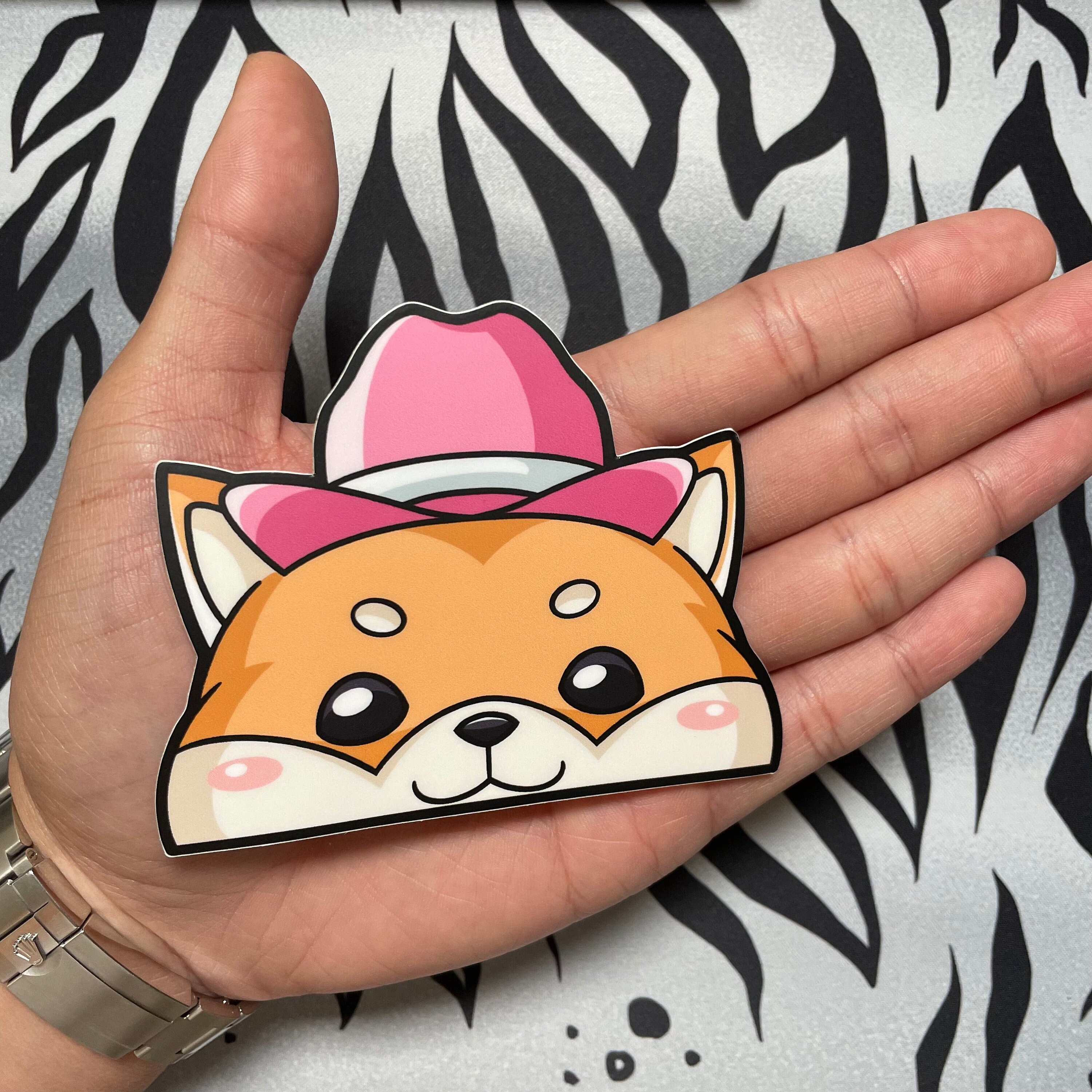 Shiba Inu Kawaii Party Hat Peeker Decal - Etsy