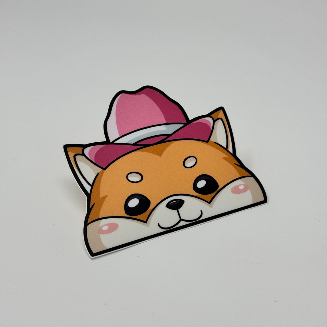 Shiba Inu Kawaii Party Hat Peeker Decal - Etsy