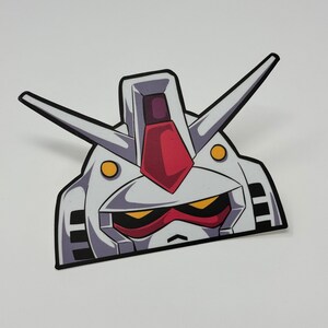 Mech Robot Pilot Peeking Decal – Retro Sci-fi War Drama Anime Stickers ...