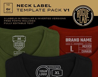 Neck Label Template Pack V2 - Etsy