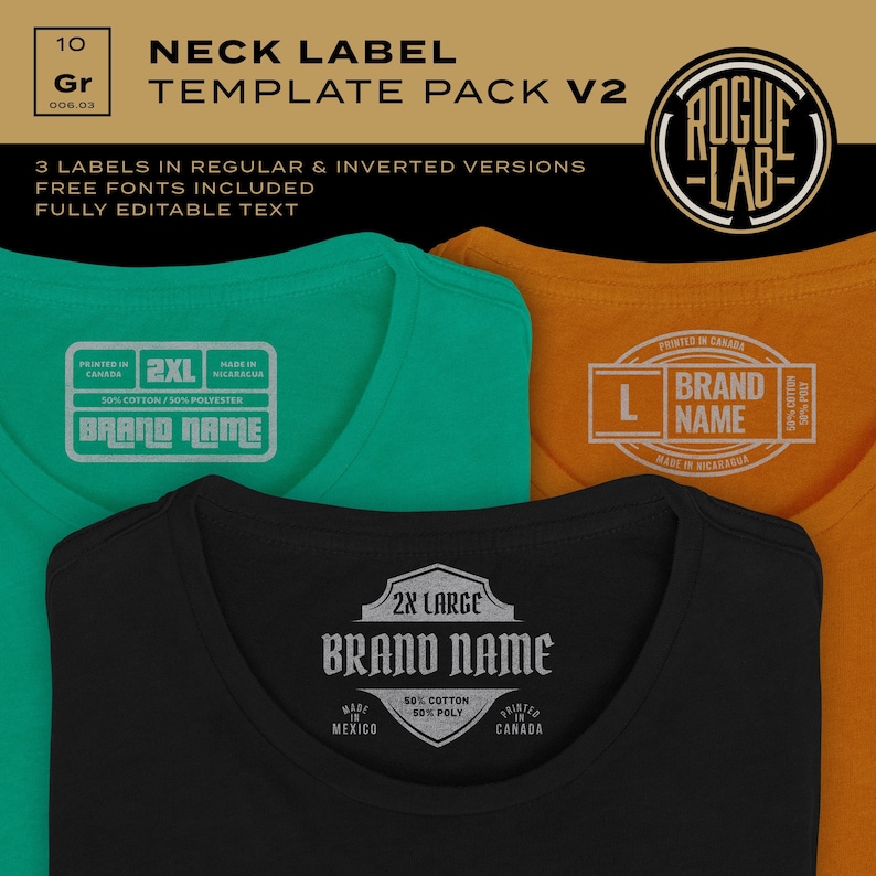Neck Label Template Pack V2 - Etsy