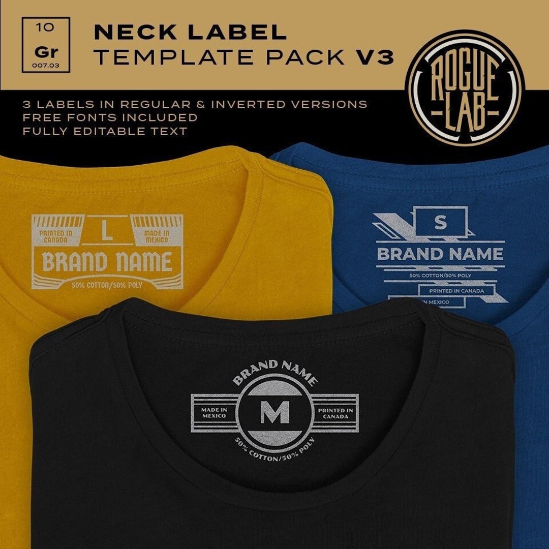 Neck Label Template Pack V3 - Etsy