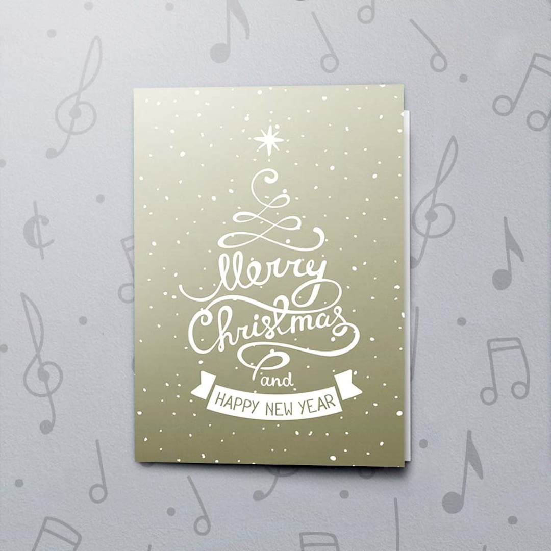 Recordable Snowy Christmas Card | Musical Happy New Year Card ...