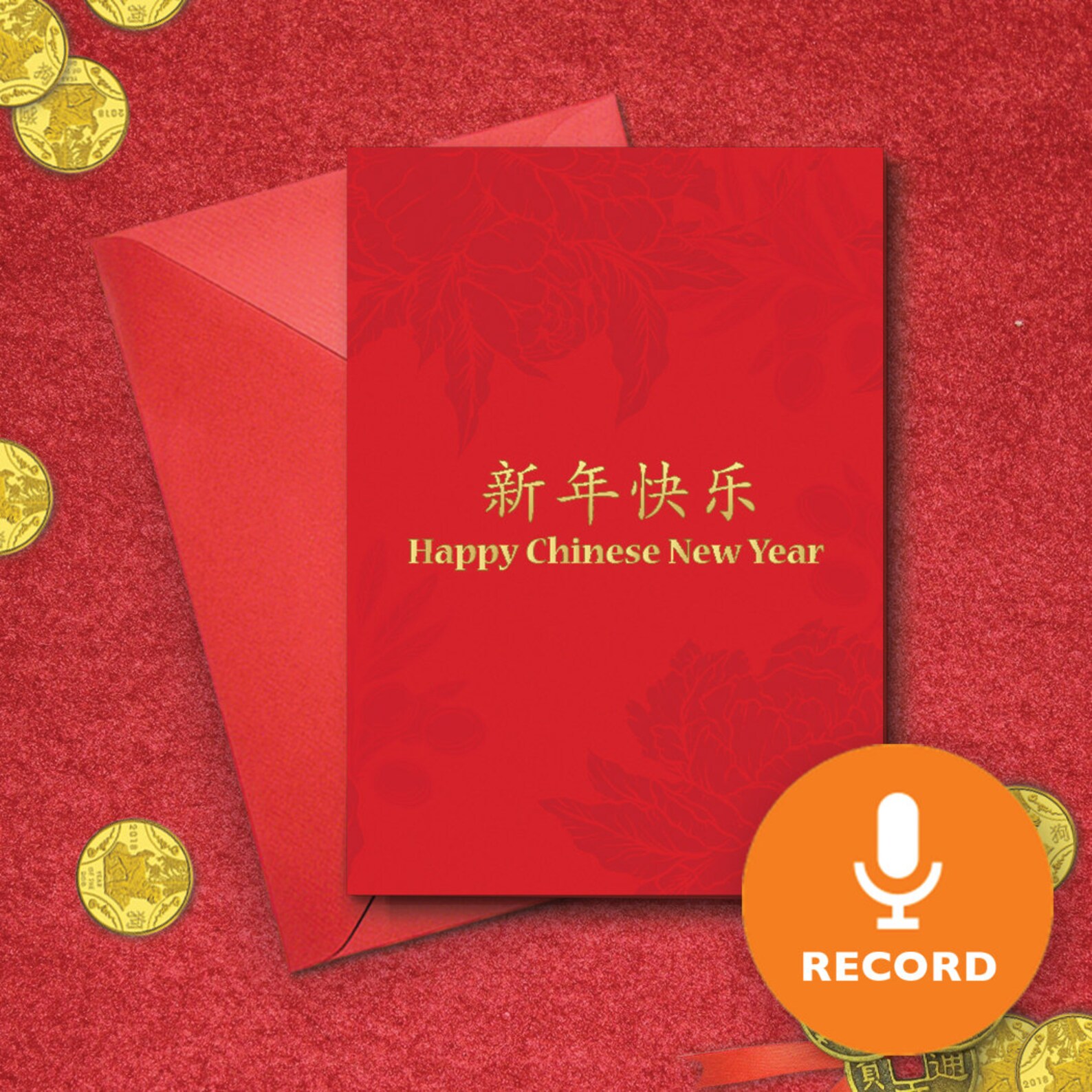 Lunar New Year Recordable Card With Foil and Varnish Finish | Musical ...