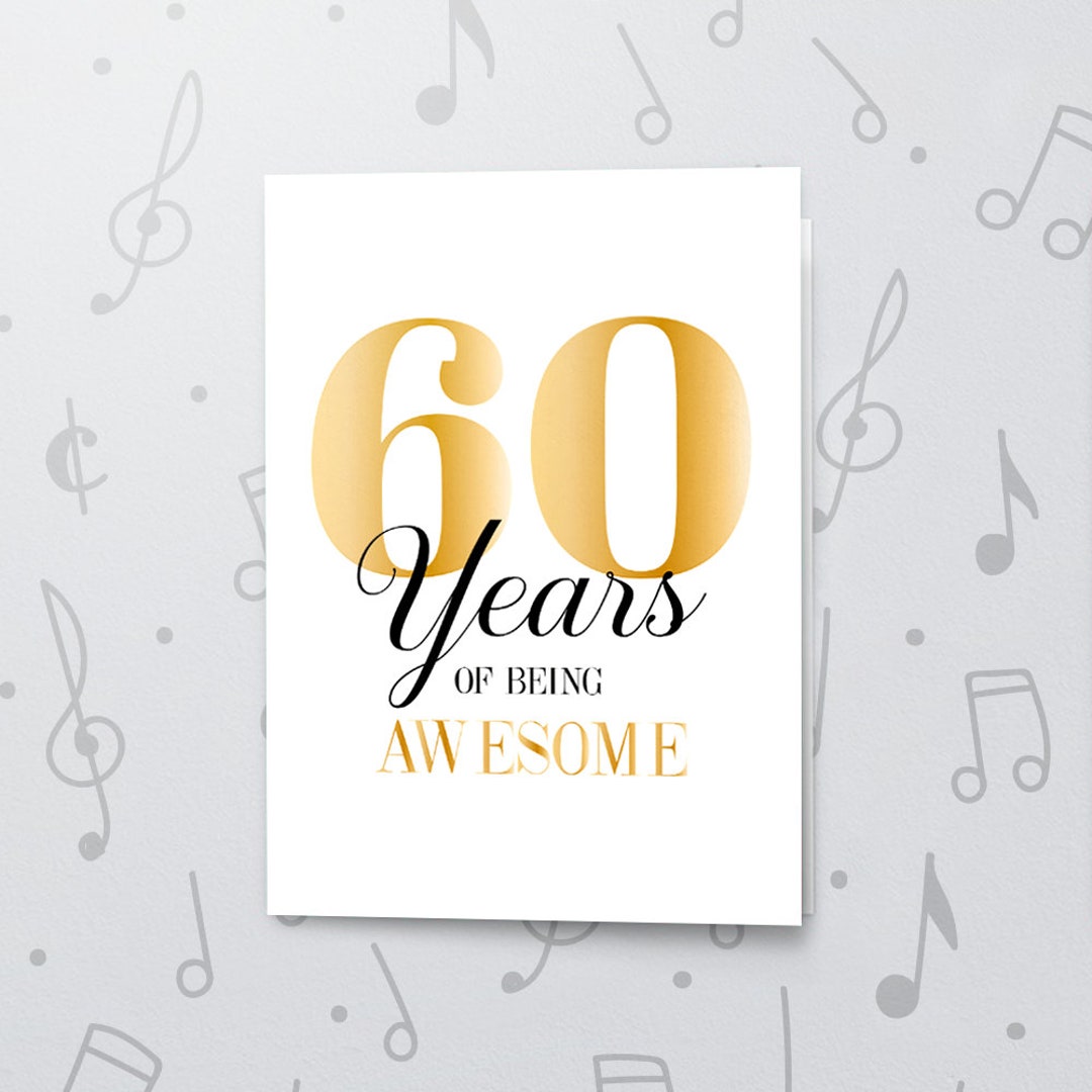 Sixty Years Gift Card | Musical Greeting Card, Happy Birthday Card ...