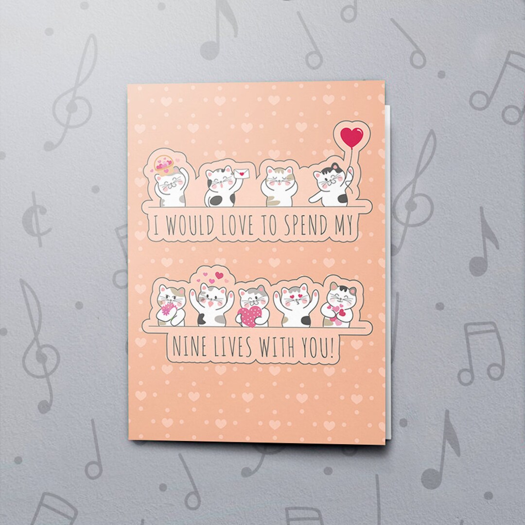 Cat Love Card | Singing Greeting Card, Funny Heart Card, Valentines ...