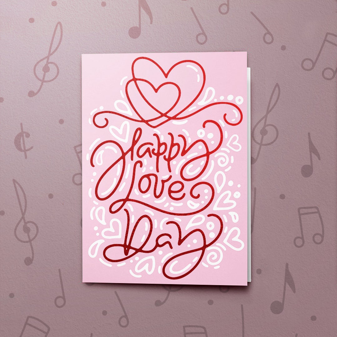 Cute Musical Love Card With Foil & Varnish Finish | Happy Hearts Day ...