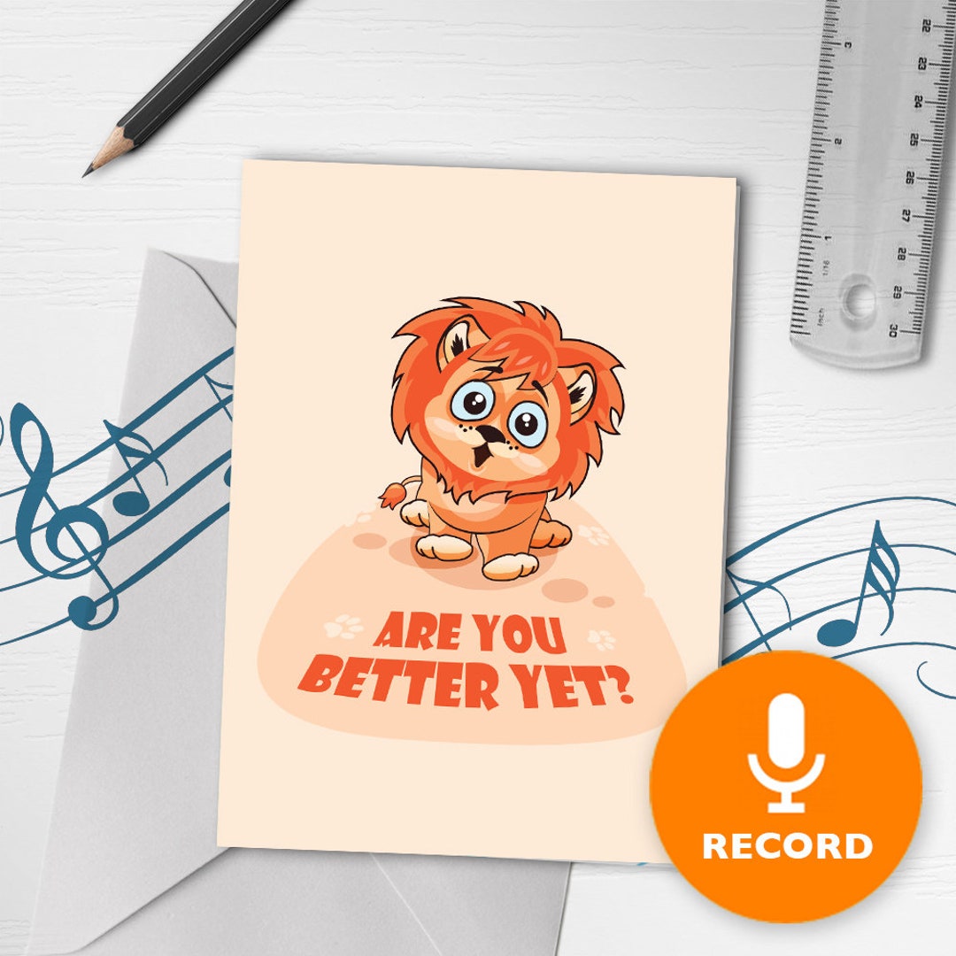 Get Better Soon Card | Kids Get Well Musical Greeting Card, Funny Get ...