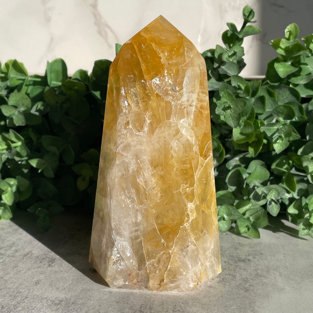 Golden Healer Tower | Yellow Hematoid Quartz Golden Healer Quartz Tower ...
