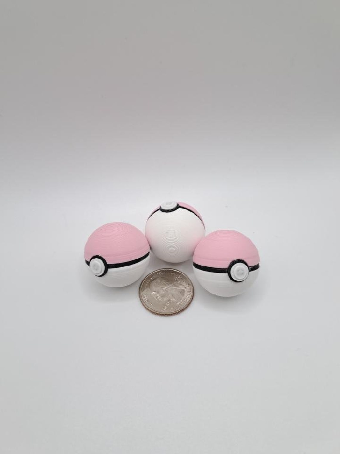 6 Mini Pokeballs Pink - Etsy