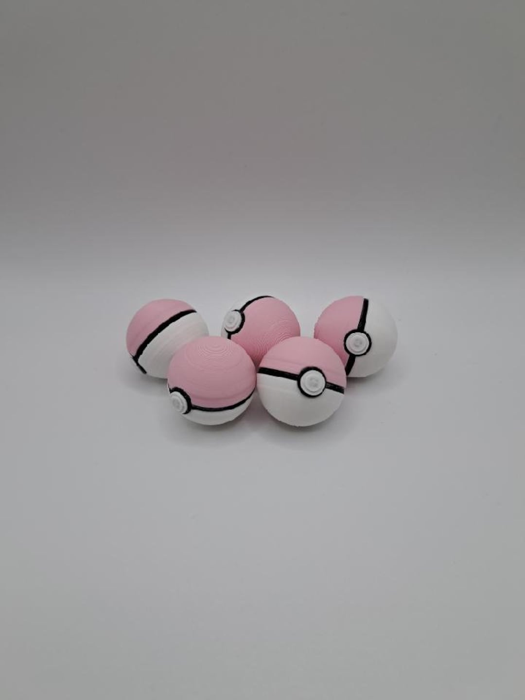 6 Mini Pokeballs Pink - Etsy