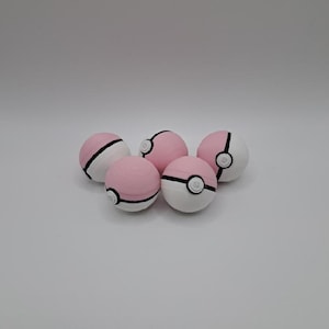 6 Mini Pokeballs Pink - Etsy