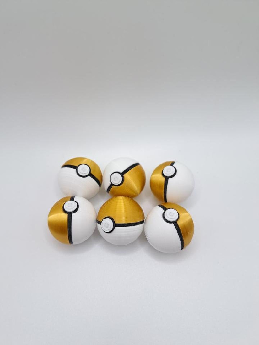 6 Mini Pokeballs Gold - Etsy