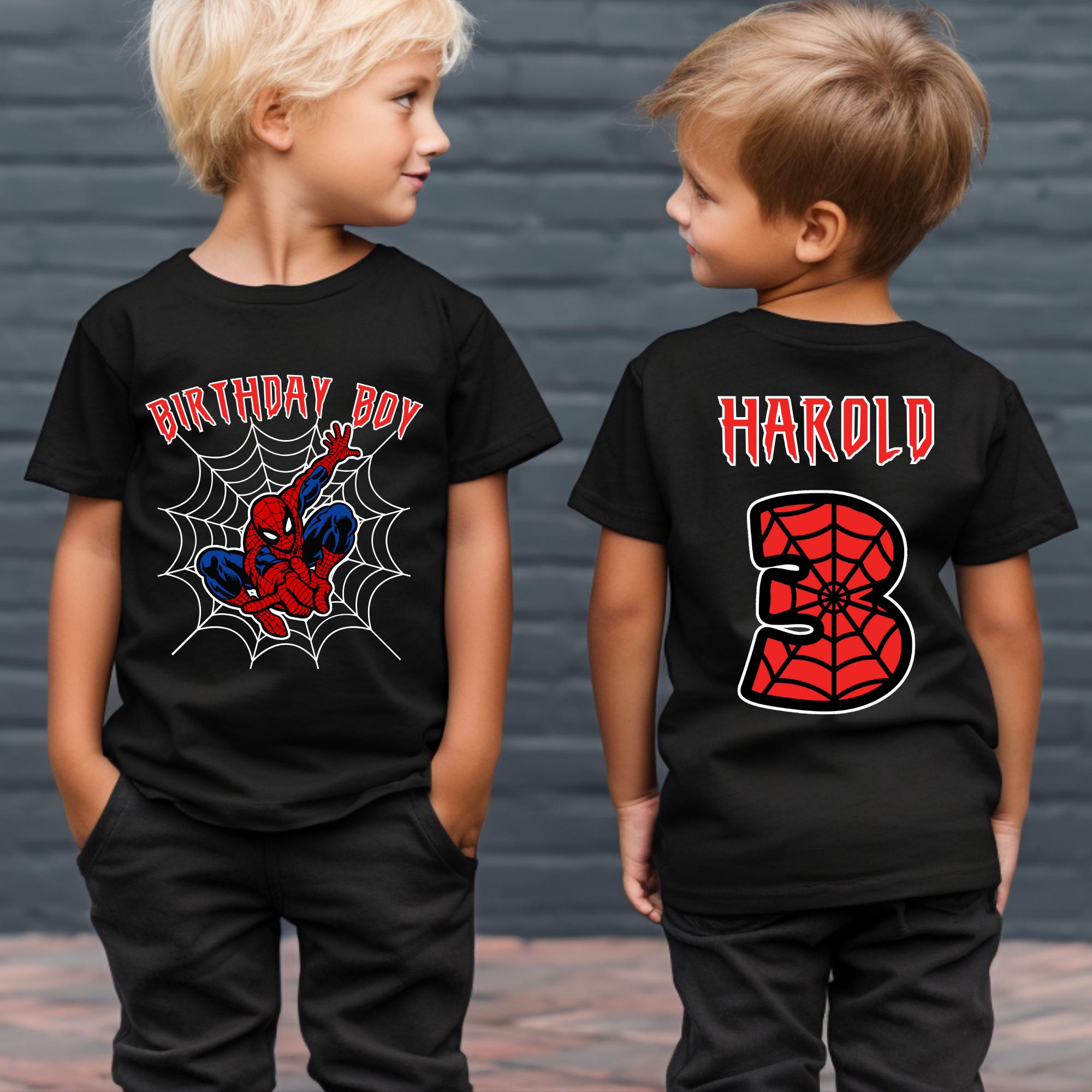 Custom Spiderman Shirt, Spiderman Birthday Boy Shirt, Custom Age ...