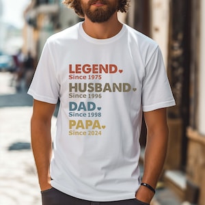 Custom Dad With Years Shirt, Papa With Year, Gift for Husband, Father's ...