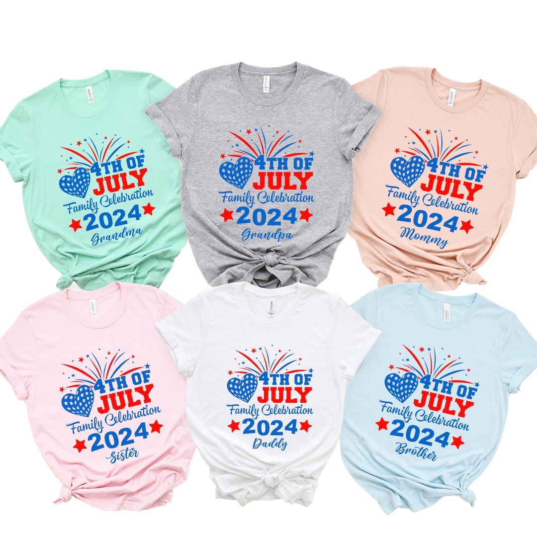Custom 4th of July Family Celebration 2024 Shirt, 4th of July Group ...