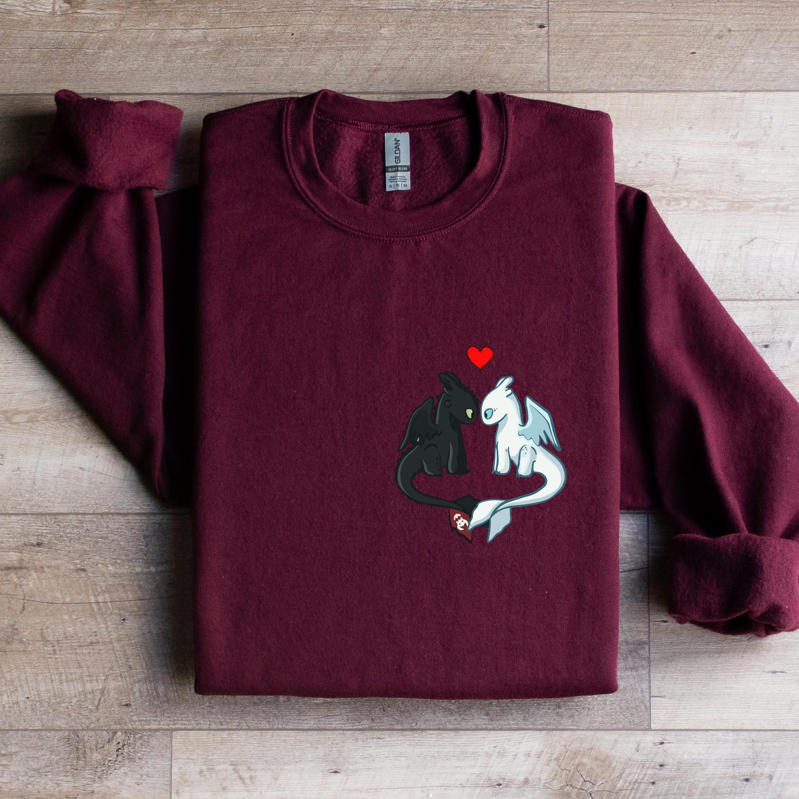 Custom Toothless and Light Fury Couple Sweatshirt, Cute Toothless ...