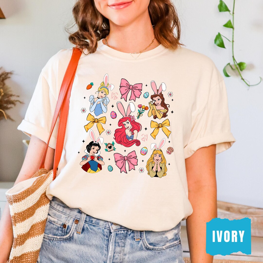 Comfort Colors® Disney Princess Happy Easter Shirt, Disney Easter Bunny ...